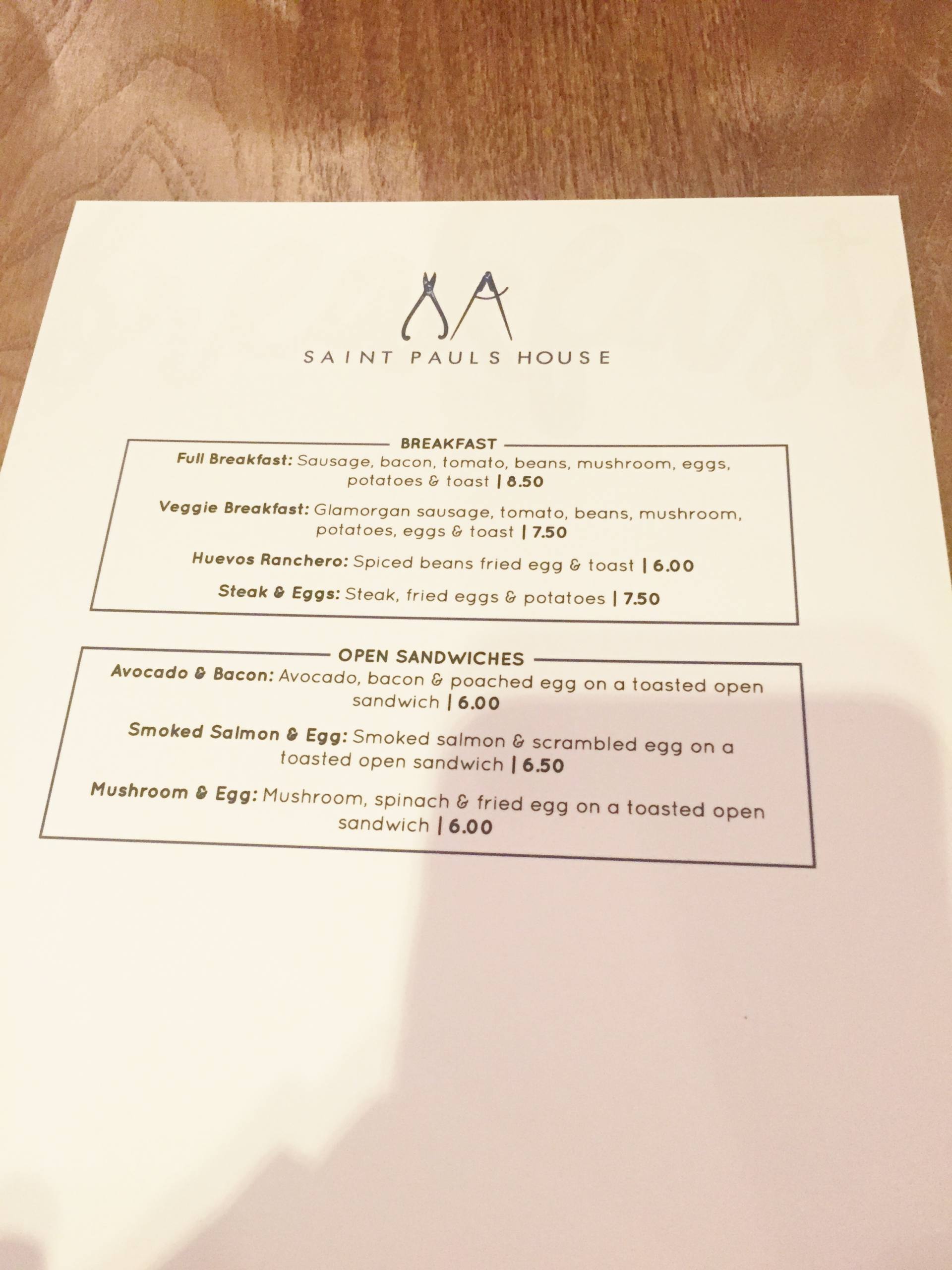 Emma Victoria Stokes Saint Pauls Boutique Hotel Menu | Emma Victoria Stokes